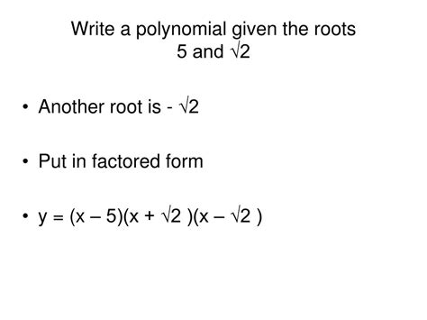 PPT Theorems About Roots Of Polynomial Equations PowerPoint