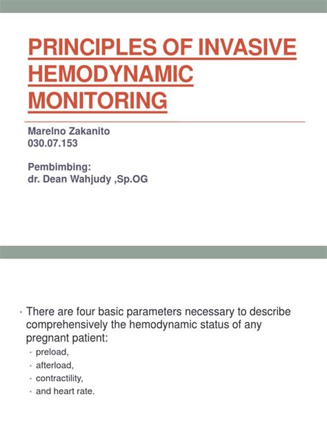 Principles Of Invasive Hemodynamic Monitoring Xxx Heart Hemodynamics