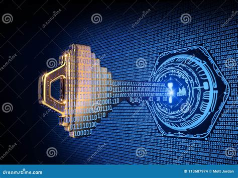 Cybersecurity Concept 3d Rendered Illustration Of A Binary Code Key