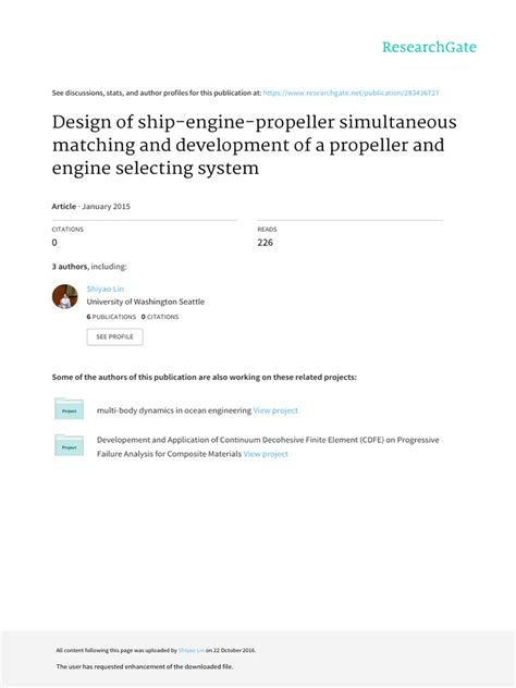 Design Of A Propeller And Engine Selection System For Ship Engine Propeller Simultaneous