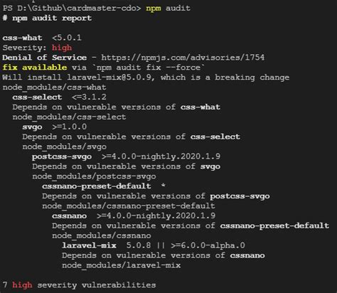 41 Vulnerabilities 34 Moderate 7 High · Issue 2999 · Laravel Mixlaravel Mix · Github