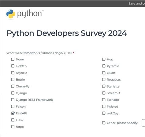 The Official Python Developer Survey Is Now Open 🎉 Is Fastapi Now