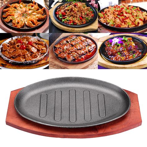 Gietijzeren Steak Fajita Sizzling Schotel Plaat Bb Vicedeal