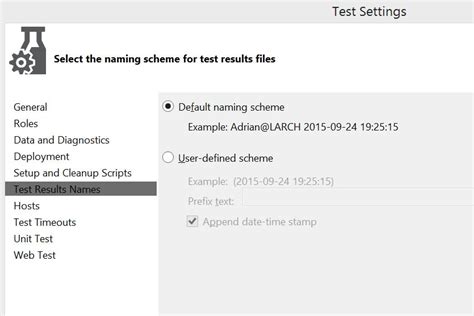 C How Do I Specify The Web Test Results Output Folder Name In Vs2012