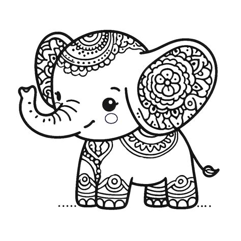 Cute Elephant Coloring Pages Cute Elephant Coloring Pages Easy