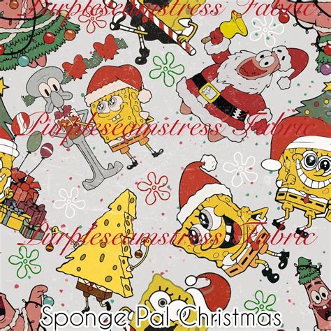 Sponge Pal Christmas Fabric Purpleseamstress Fabric