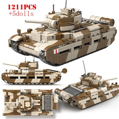 군사 세계 대전 무기 마틸다 Ii 보병 표범 중간 탱크 빌딩 블록 Ww2 군인 총 도시 벽돌 어린이 장난감 Aliexpress