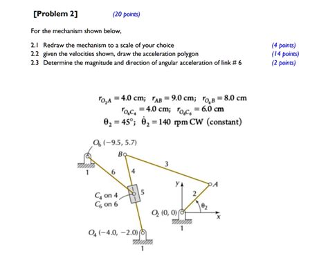 SOLVED Problem Points For The Mechanism Shown Below Redraw The Mechanism To A