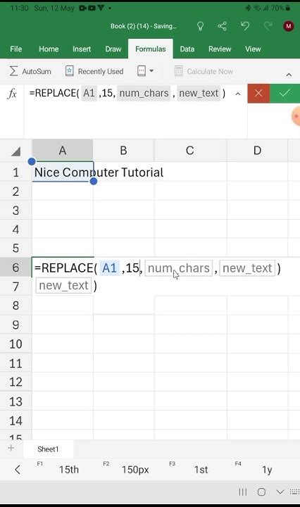 Excel Replace Function In Tamil Shorts Excel Exceltutorial Youtube