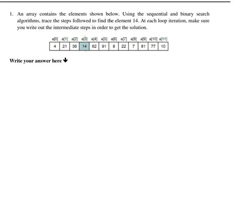 Solved An Array Contains The Elements Shown Below Using Chegg Com