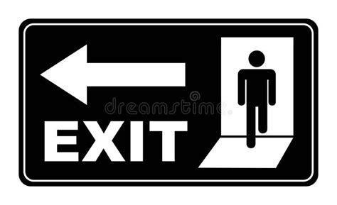 Exit Sign Directional Arrow Inside A Green Border Circle Text Horizontal Shape Stock Vector