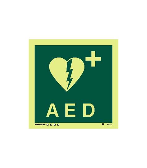 Safety Signs Photoluminescent Rigid Pvc Defibrillator Symbol With
