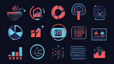 Stylized Duotone Vector Icons For Data Analysis Search Premium Ai Generated Image