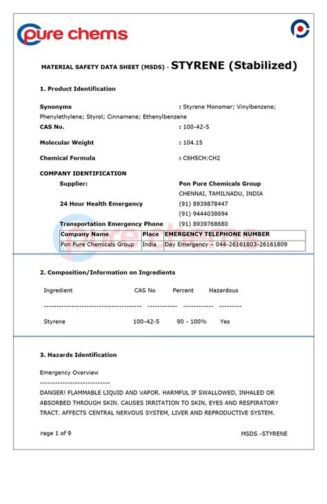 Styrene Monomer Liquid At Best Price In Chennai Id 27223365148