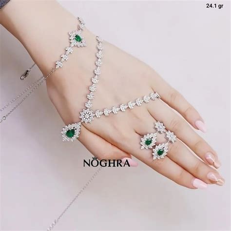 سرویس نقره عروس طرح زمرد فروشگاه آنلاین نقرا