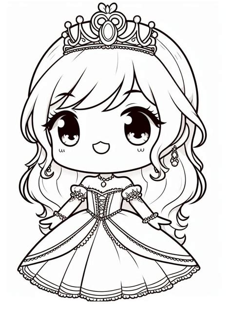 Tô Màu Công Chúa Chibi Tranh Tô Màu Cho Bé