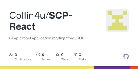 GitHub Collin U SCP React Simple React Application Reading From JSON