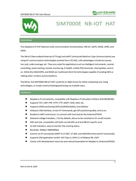 sim7000e nb iot hat manual en download free pdf port computer