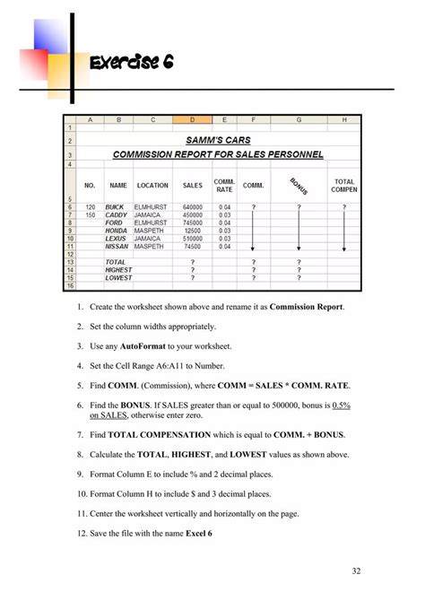 Ms Excel Excersices Excel Workbook Worksheets