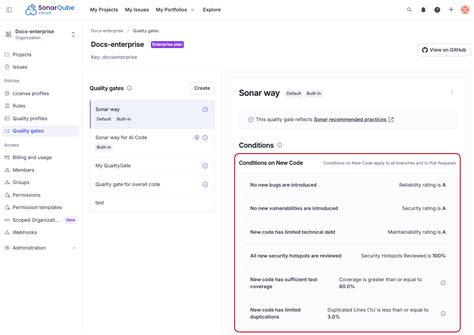 Quality Standards And New Code Sonarqube Cloud Sonar Documentation