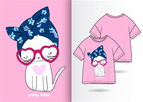 Hand Drawn Cute Kitty 674391 Vector Art At Vecteezy