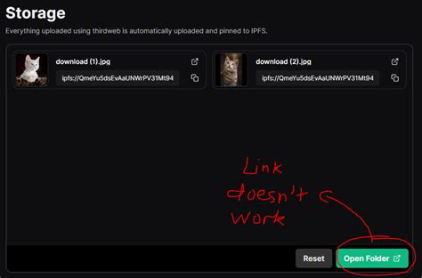 issue when open the directory url after uploading to ipfs · issue 1434 · thirdweb dev dashboard