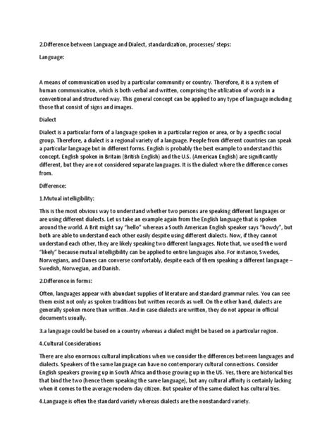 Language And Dialect Standardization Pdf Dialect Sociolinguistics