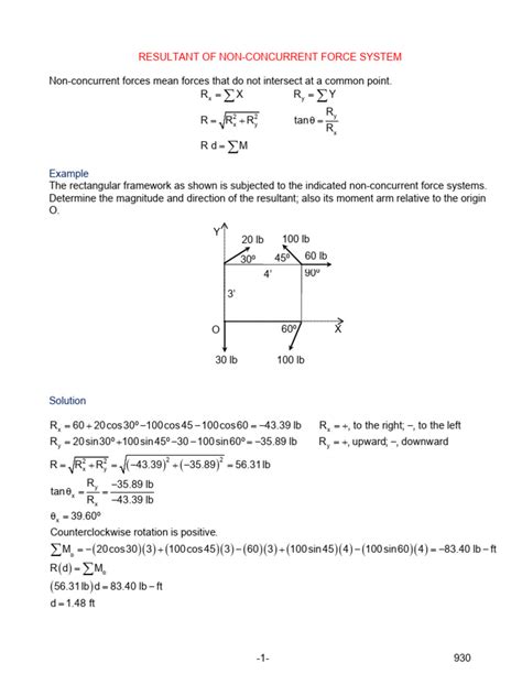 13 Resultant Of Non Current Force System Pdf