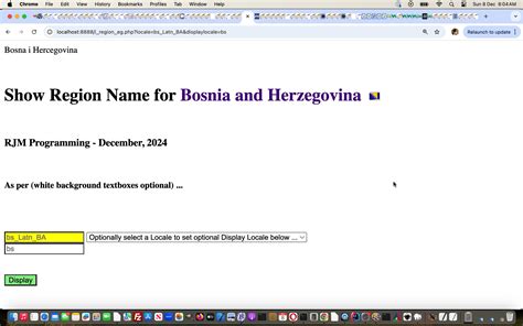 Php Intl Class Region Names Primer Tutorial Robert James Metcalfe Blog