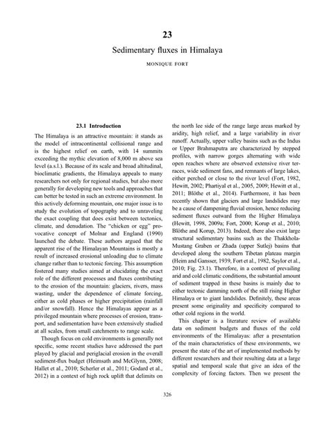 Pdf Sediment Fluxes In Himalaya