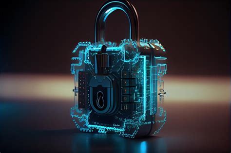 Premium Ai Image Cyber Security Network Digital Padlock With Data Protection Technology