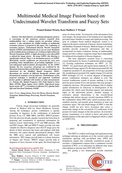 Pdf Multimodal Medical Image Fusion Based On Undecimated Wavelet Transform And Fuzzy Sets