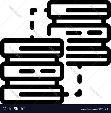 Server Network Icon Outline Style Royalty Free Vector Image