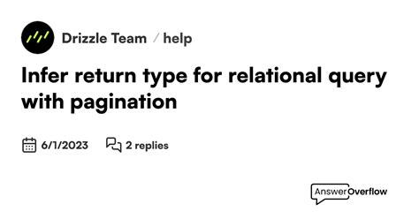 Infer Return Type For Relational Query With Pagination Drizzle Team