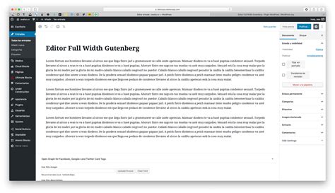 Editor Full Width Gutenberg Alex Ávalos