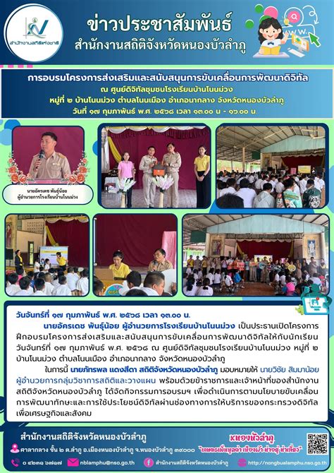 วันจันทร์ที่ ๑๗ สำนักงานสถิติจังหวัดหนองบัวลำภู Facebook