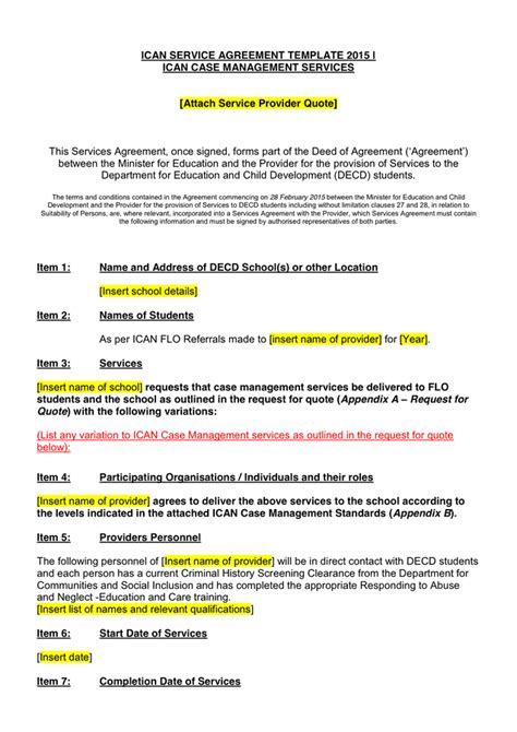 Service Agreement Template Download Free Documents For PDF Word And Excel