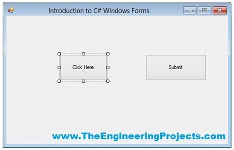 how to use button in c windows form the engineering projects