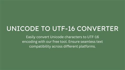 Unicode To Utf 16 Converter
