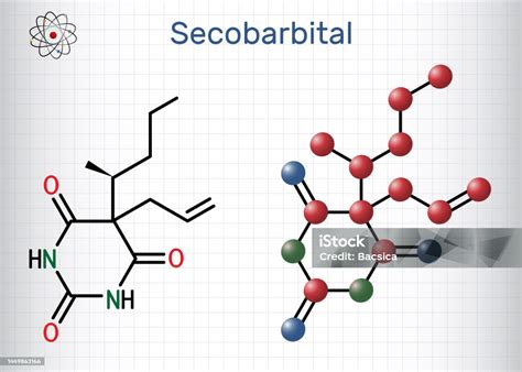 세코바르비탈 분자 불면증 치료를위한 마취제 항 경련제 진정제 최면 성질을 가진 바르비 투르 산염 약물 케이지에 종이 한 장 0