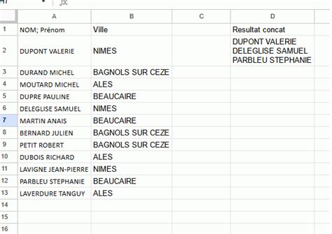 Concaténer Les Valeurs Dune Cellule En Fonction De La Valeur Voisine
