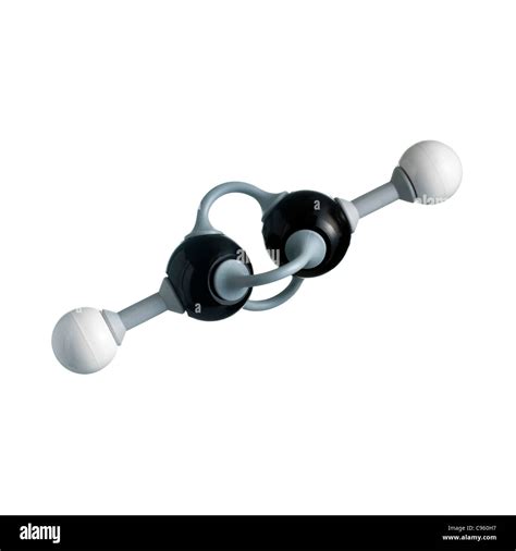 Ethyne Molecule Atoms Are Represented As Spheres And Are Colour Coded Carbon Black And