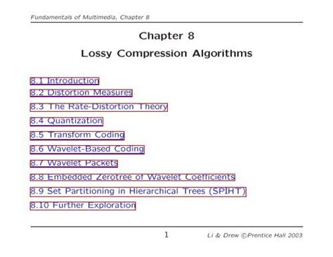 Chapter 8 Lossy Compression Algorithms