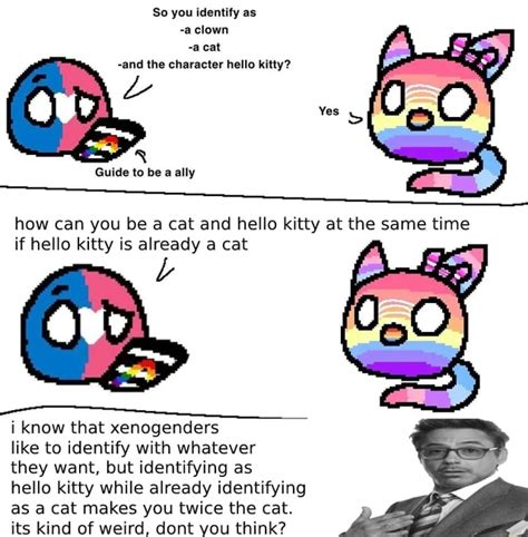 So You Identity As Aclown Acat And The Character Hello Kitty Guide To Be Ally How Can You Be