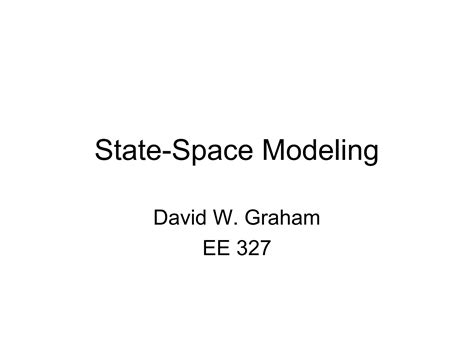 State Space Modelingintroduction Ppt