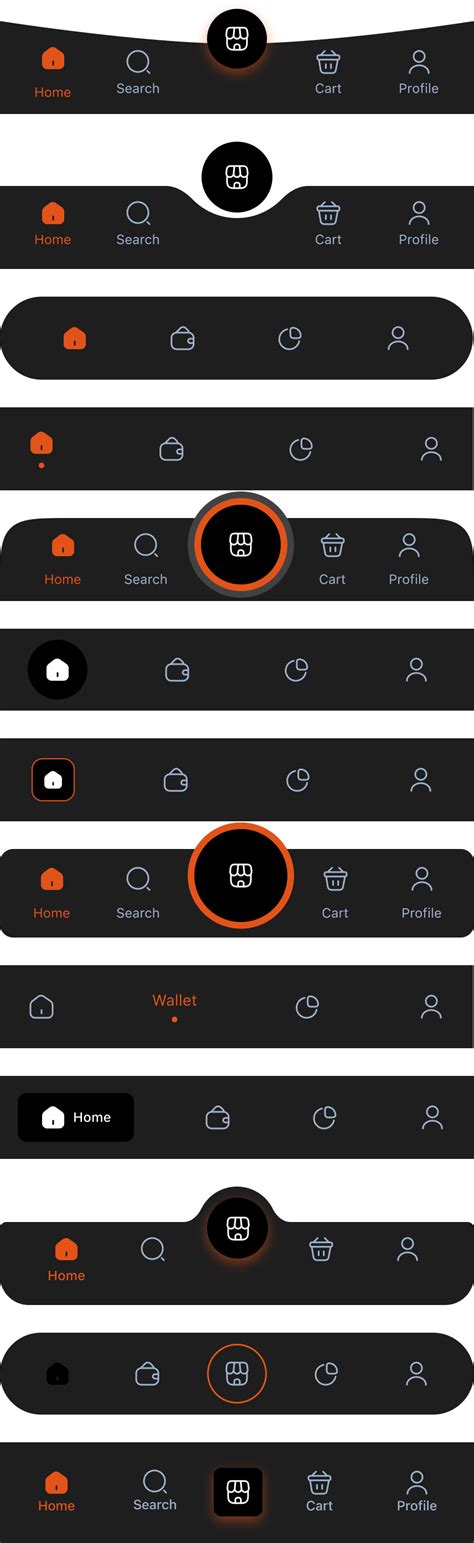 Mobile Bottom Navbar UI By Econev Behance