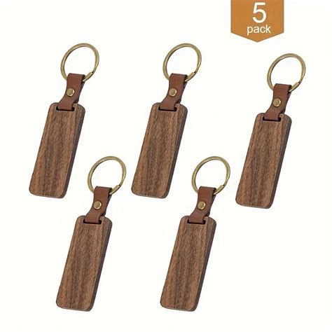 5pcs Keychain For Men Pu Leather Hanging Light And Thin Retro Keychain