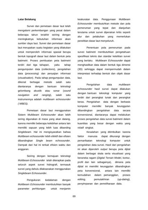 Pdf Pengolahan Data Multibeam Echosounder Dokumentips