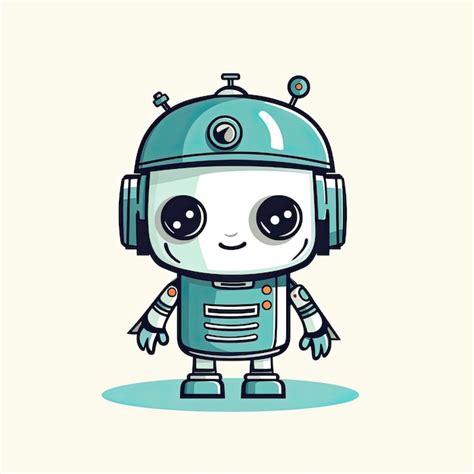 Premium Photo Happy Cartoon Small Robot Looking At Camera Generative Ai