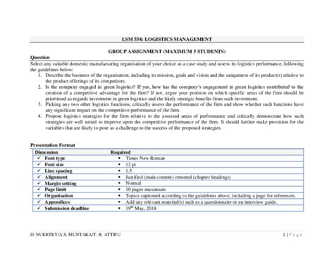 Pdf Logistics Management Assignment